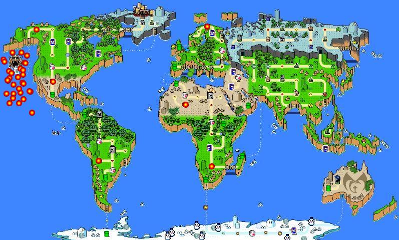 world map in proggress - Mario Kart PC
