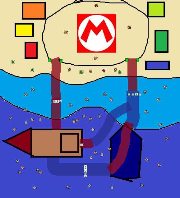 Mario's Blue Ocean View Beach - Mario Kart PC