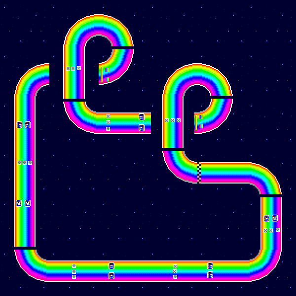 Bumpy Rainbow Road - Mario Kart PC