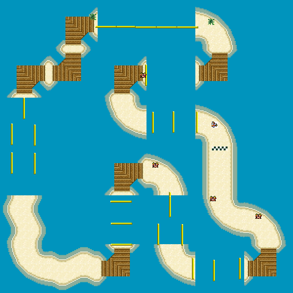 Level 4-2 Hard Cheep Cheep Beach - Mario Kart PC