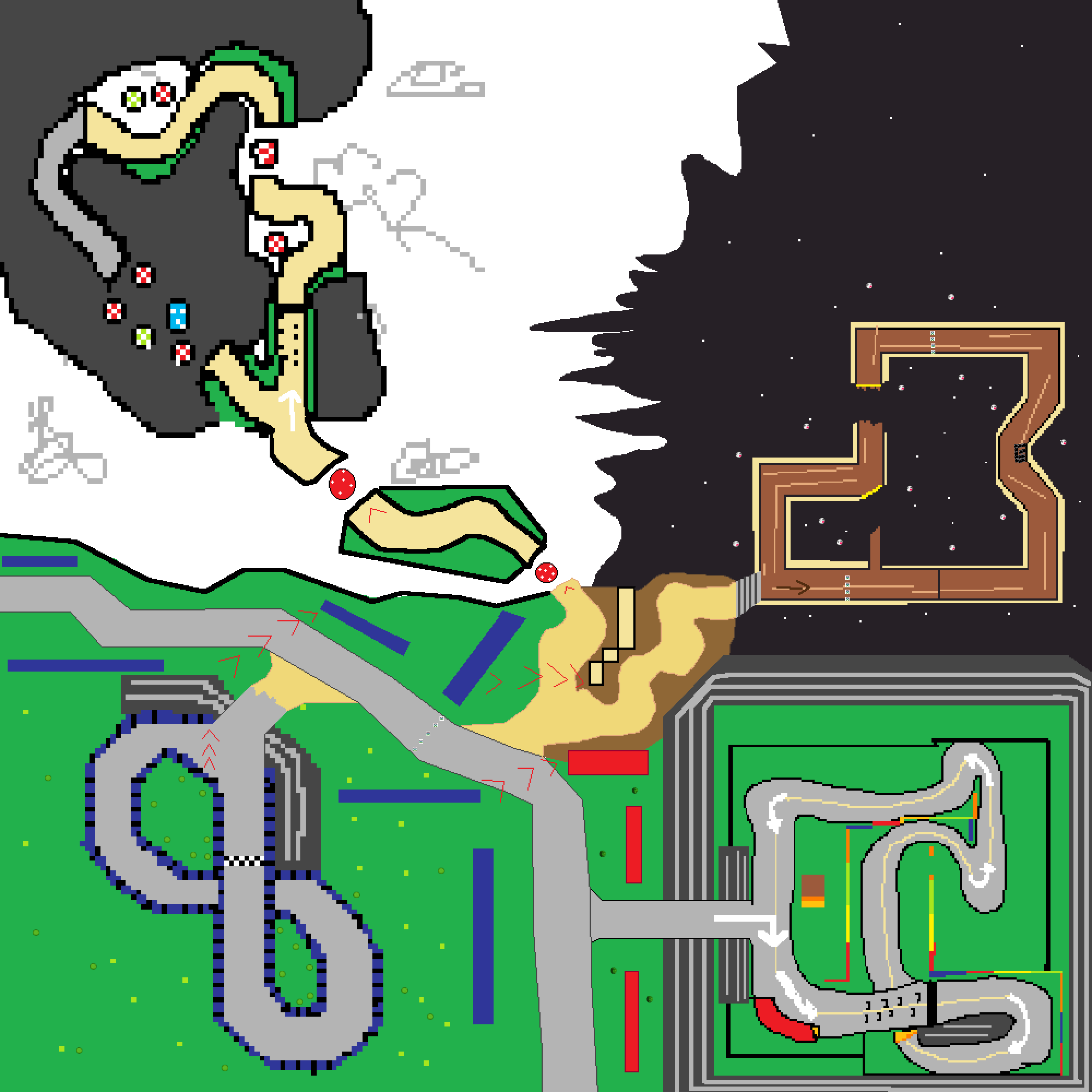 figure 8 circuit >> ghost valley 1 - Mario Kart PC