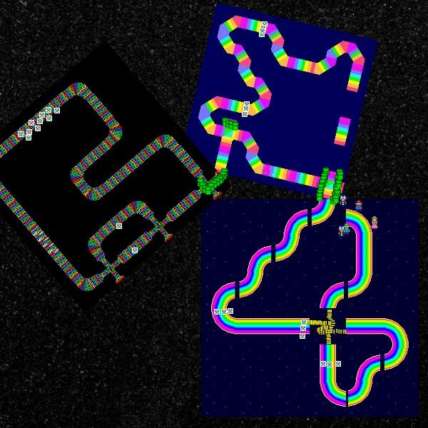 PC retro rainbow road in one track - Mario Kart PC
