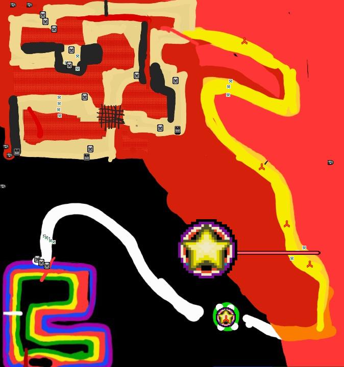 SNES rainbow road =>=>=>GBA bowser castle 4 - Mario Kart PC