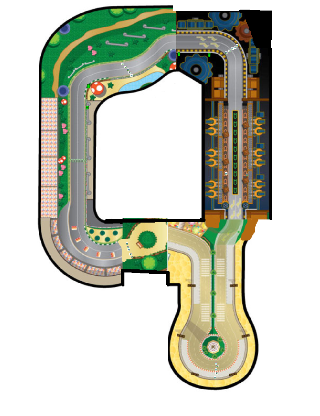 Four Environment Raceway Updated - Mario Kart PC